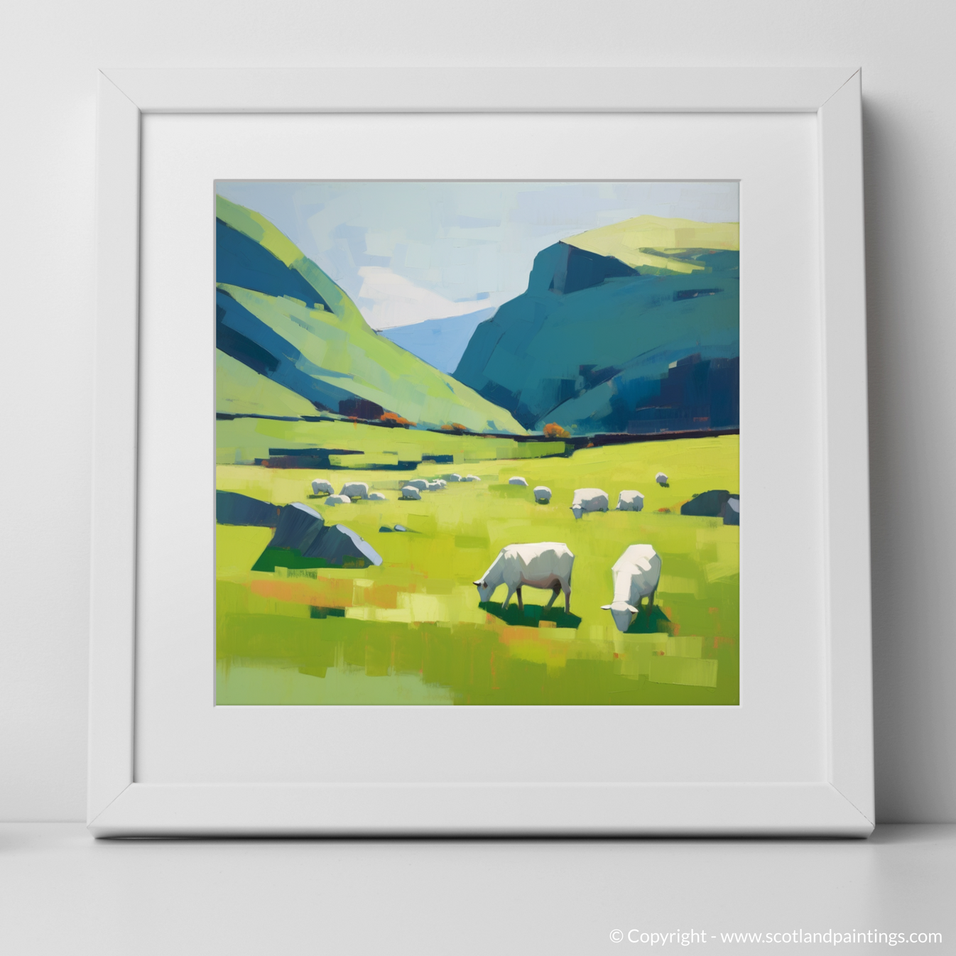 Grazing Harmony in Glencoe's Embrace – Scotland Paintings and Art Prints