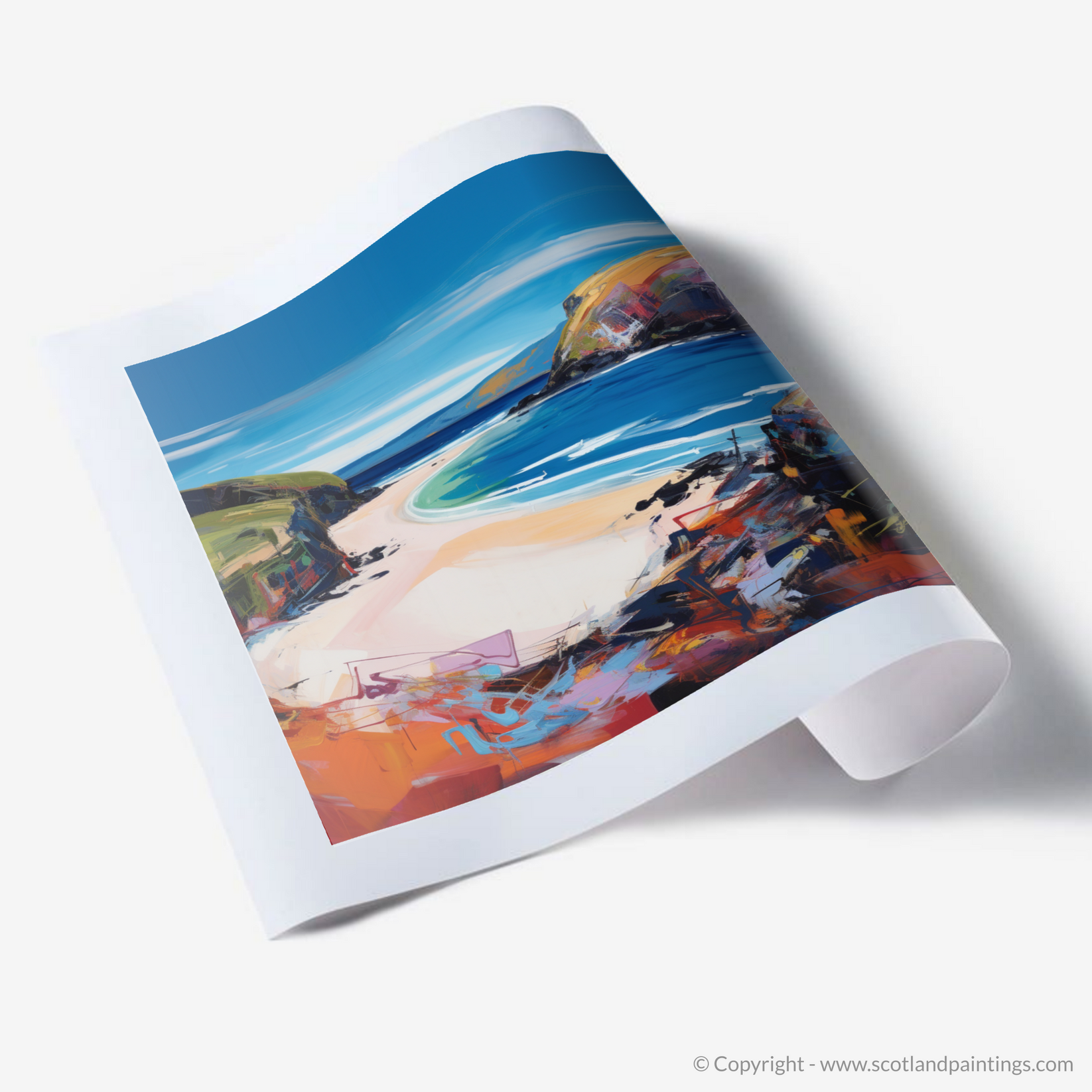Painting and Art Print of Sandwood Bay, Sutherland entitled "Wild Embr ...