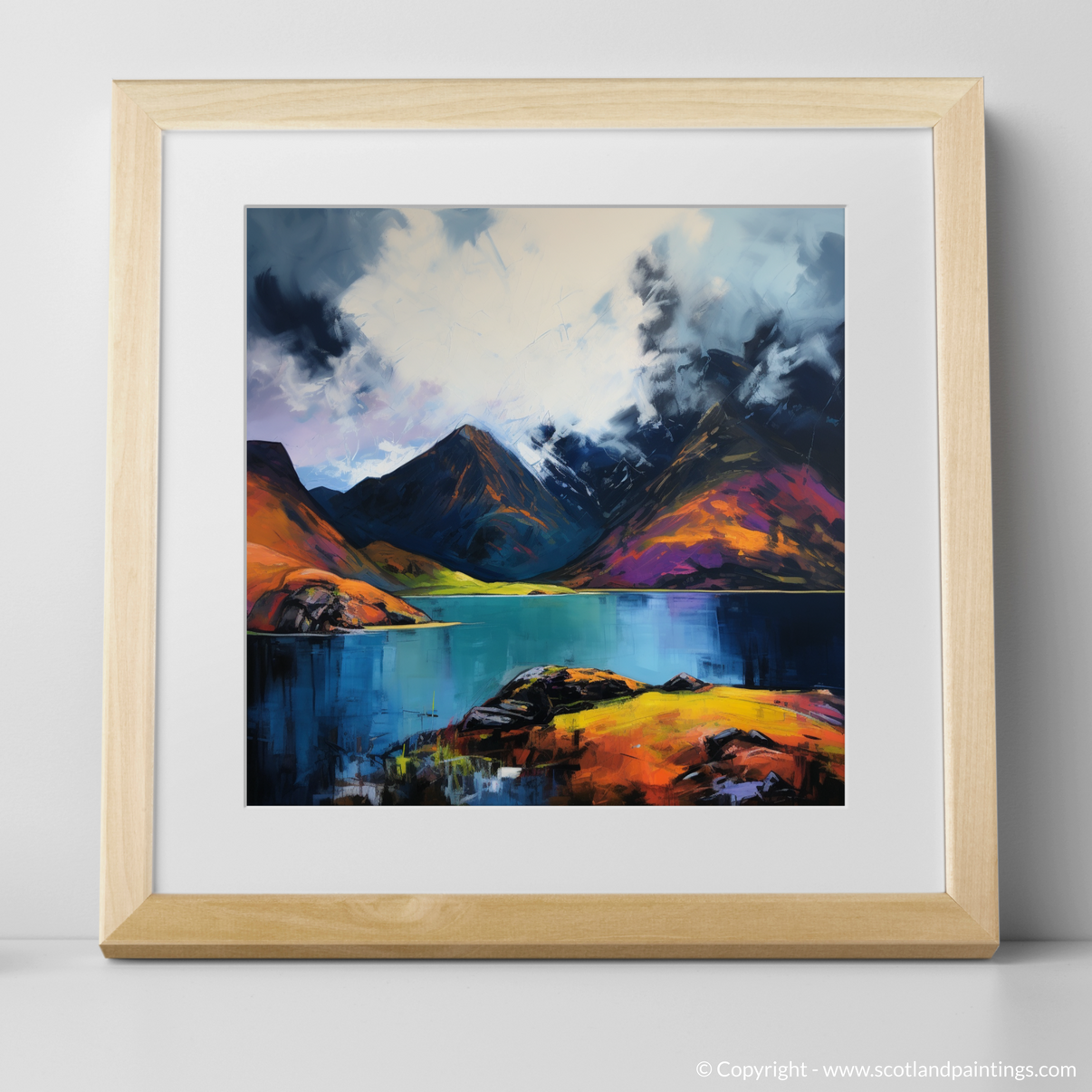 Painting and Art Print of Loch Coruisk with a stormy sky entitled "Sto ...