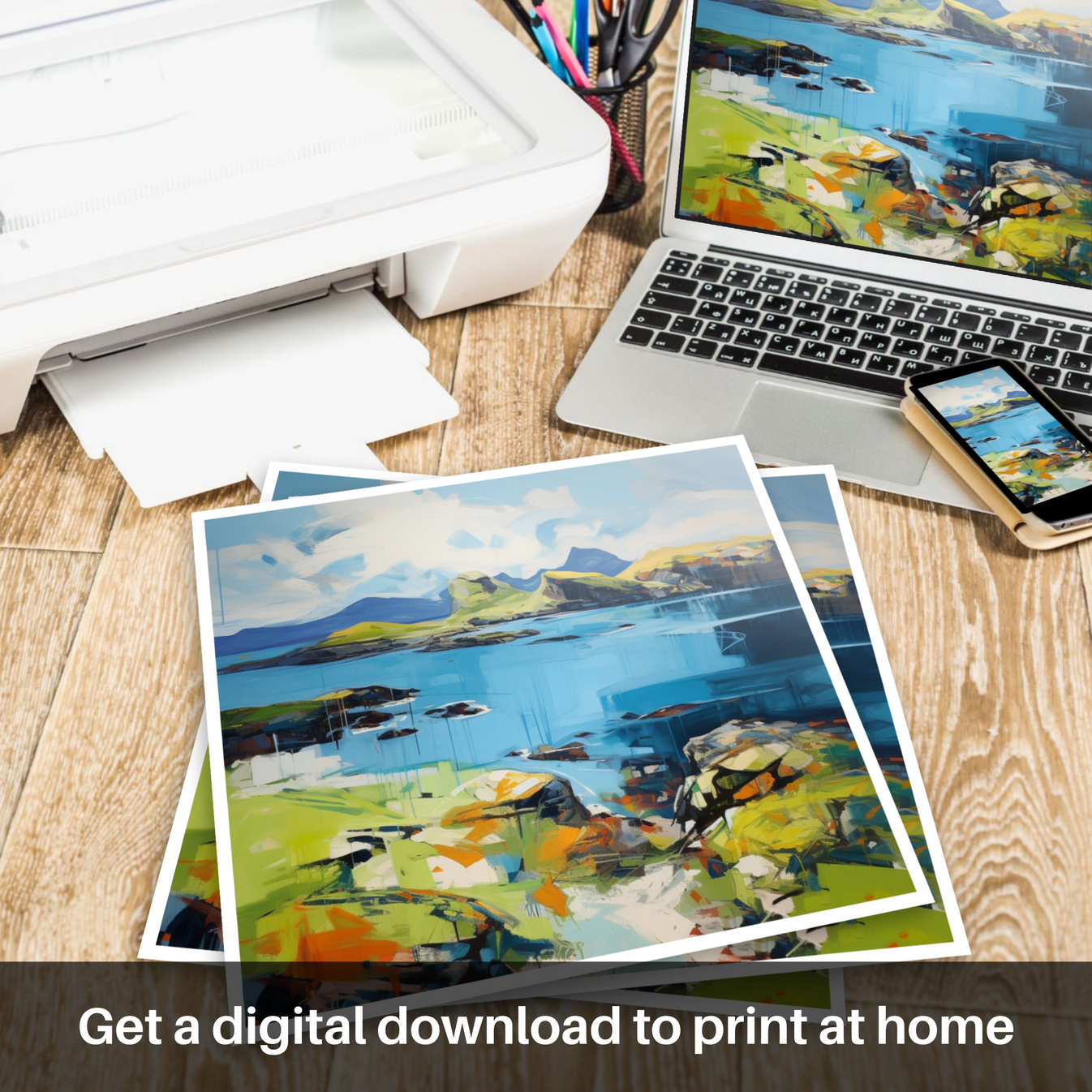 Painting and Art Print of Isle of Ulva, Inner Hebrides entitled "Isle ...