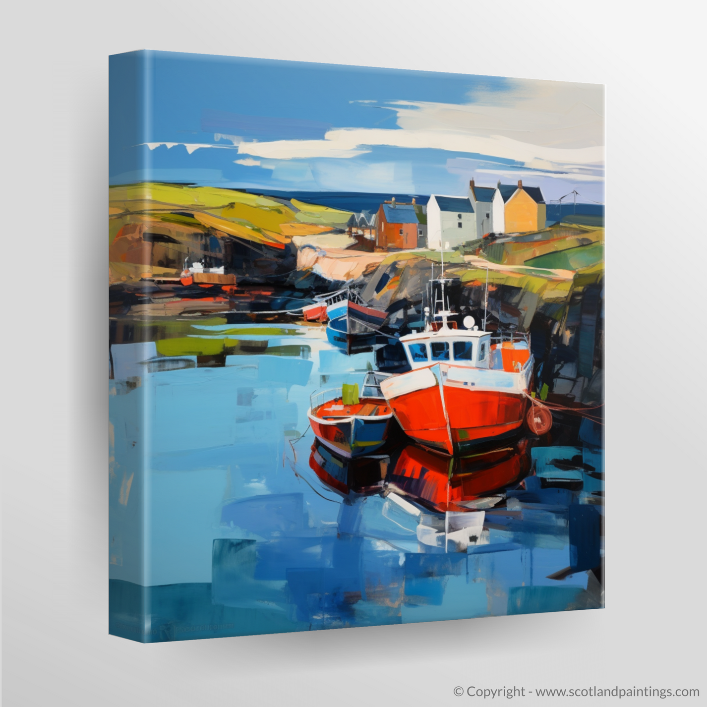 Painting and Art Print of Lybster Harbour, Caithness. Lybster Harbour ...