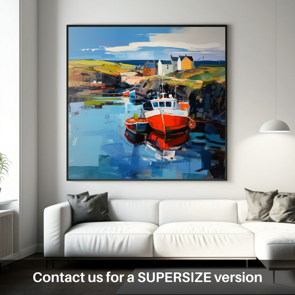 Painting and Art Print of Lybster Harbour, Caithness. Lybster Harbour ...