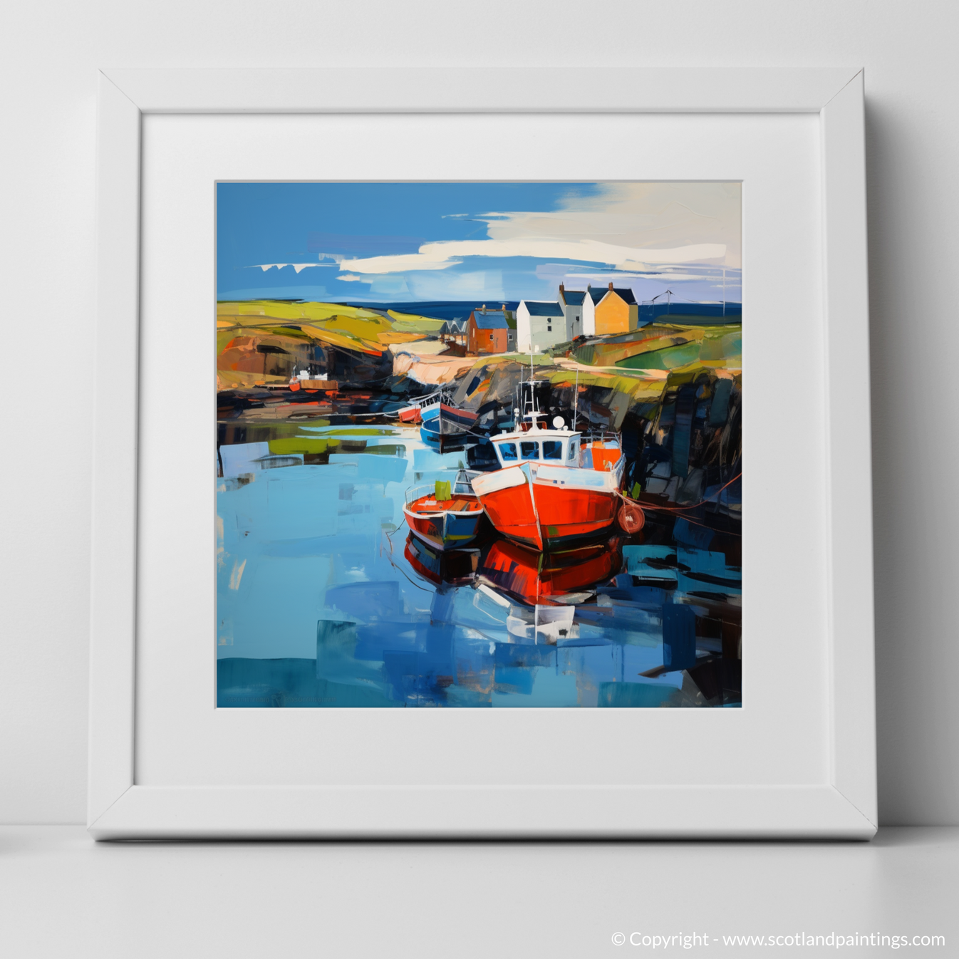 Painting and Art Print of Lybster Harbour, Caithness. Lybster Harbour ...