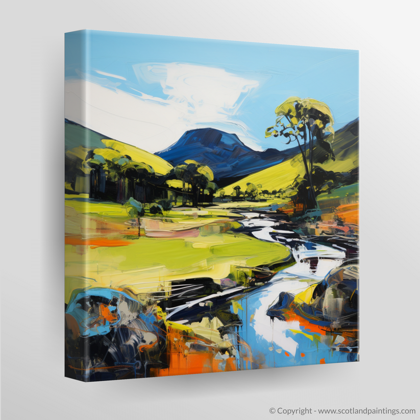 Painting and Art Print of Glen Esk, Angus in summer entitled "Glen Esk ...